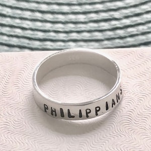 Bible Verse Ring- Personalized- Scripture Ring- Gift for Him- Gift for ...