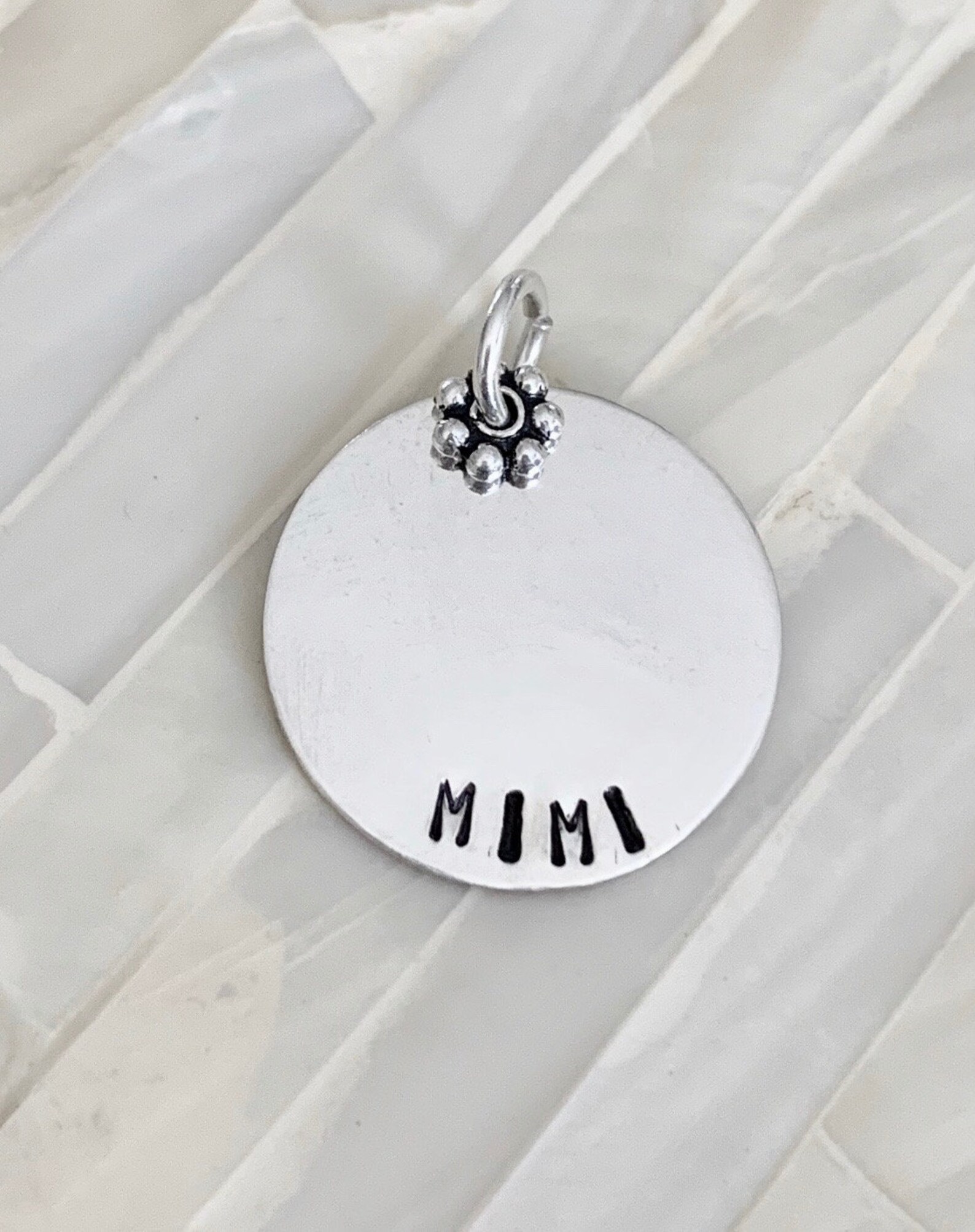 Personalized Name Charm Hand Stamped Sterling Silver Childs - Etsy