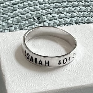 Bible Verse Ring- Personalized- Scripture Ring- Gift for Him- Gift for ...