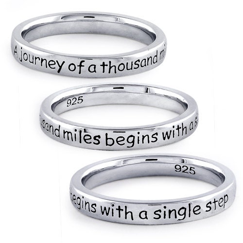 Journey Ring Journey of 1000 Miles Begins With a Single Step - Etsy
