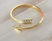 Gold Arrow Ring on the Mark Arrow Jewelry Aim High - Etsy