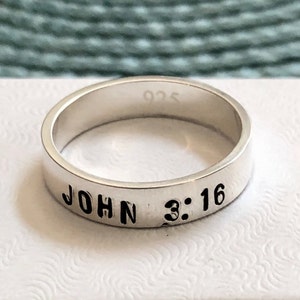 Bible Verse Ring- Personalized- Scripture Ring- Gift for Him- Gift for ...