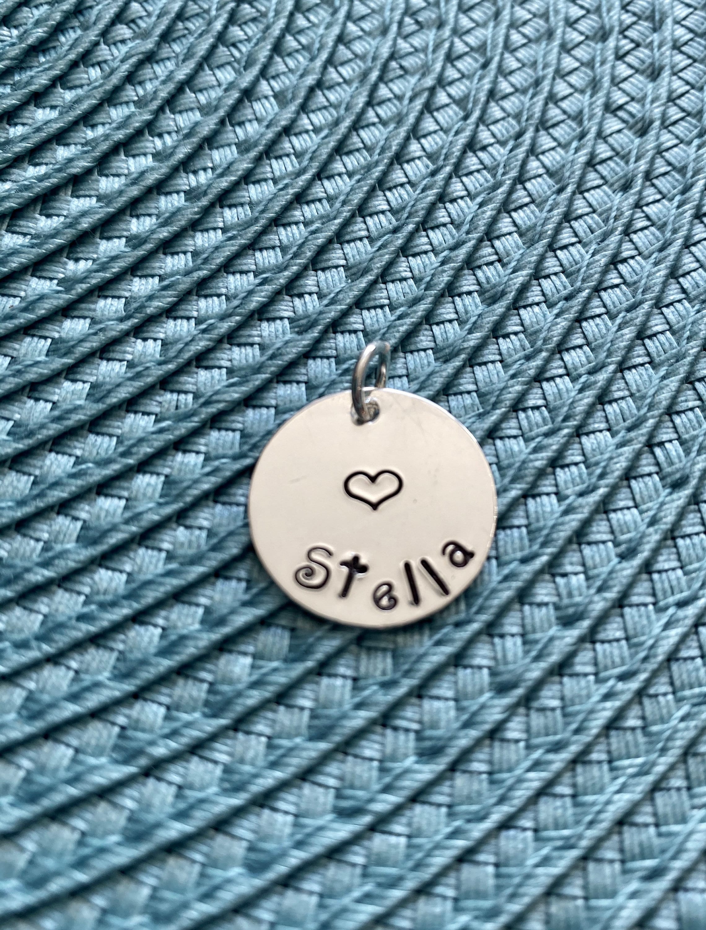 Personalized Name Charm Hand Stamped Sterling Silver Childs | Etsy
