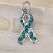 Teal Awareness Ribbon Charm- Ovarian Cancer- Cervical Cancer- OCD ...