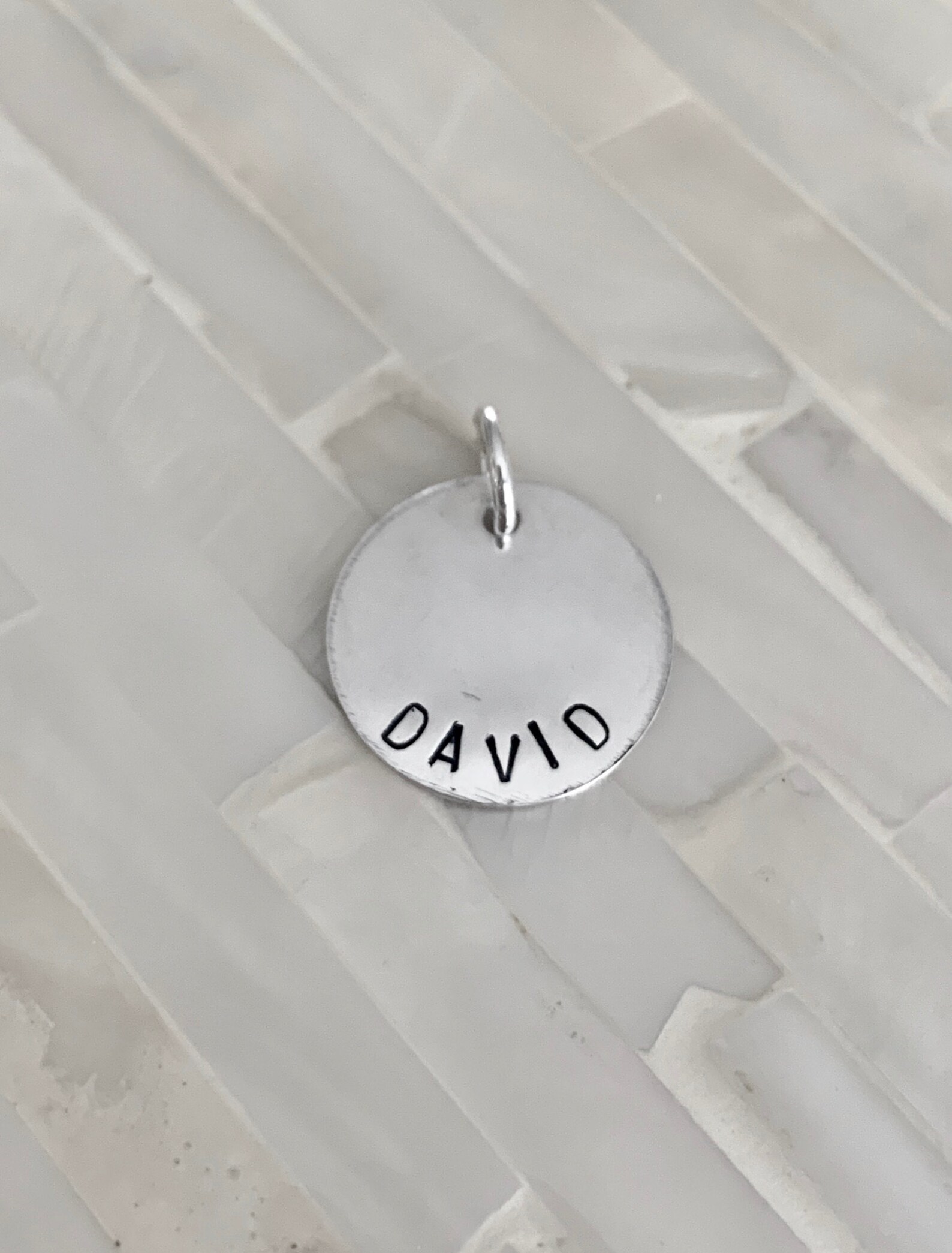 Personalized Name Charm Hand Stamped Sterling Silver Childs - Etsy