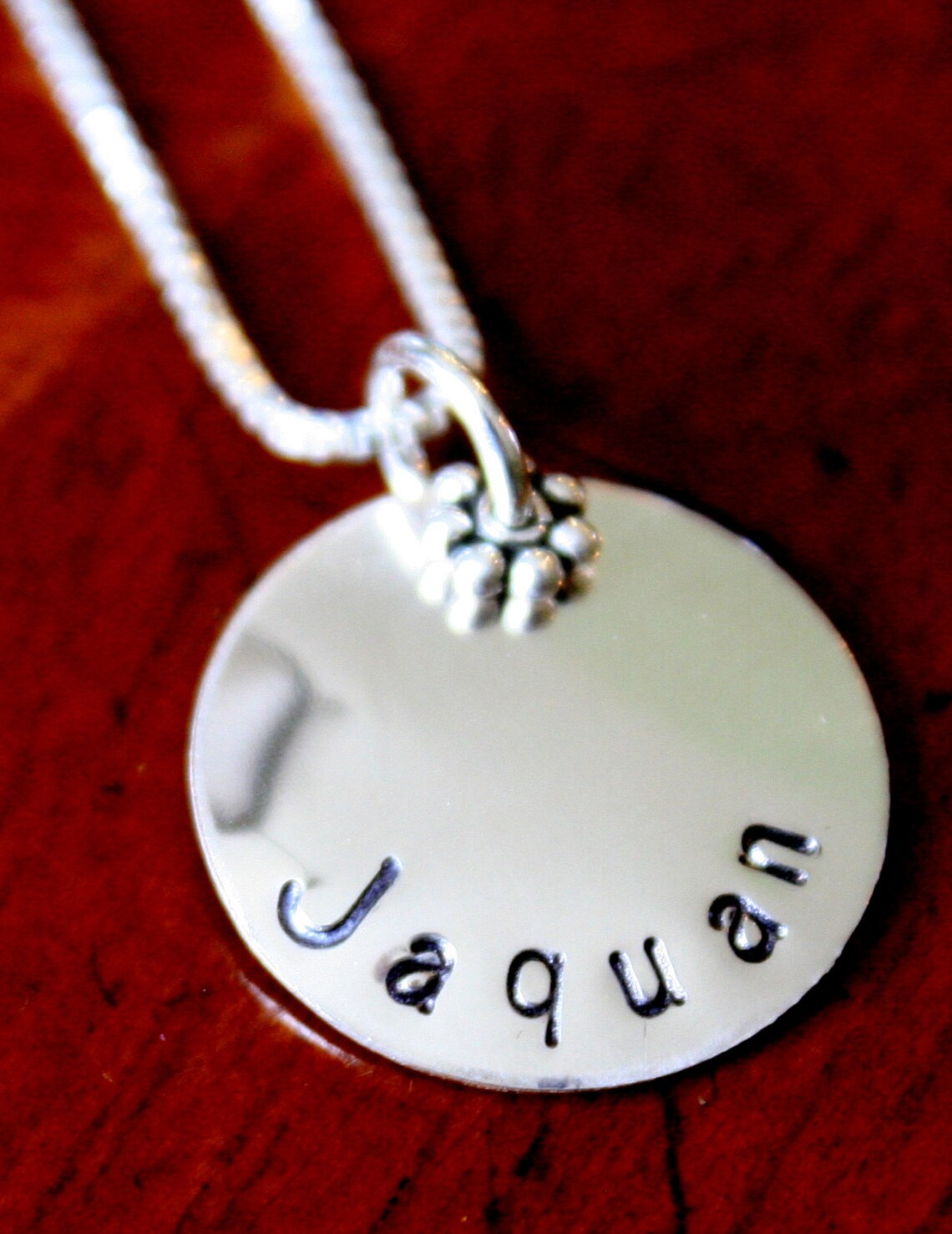 Personalized Name Charm Hand Stamped Sterling Silver Childs | Etsy