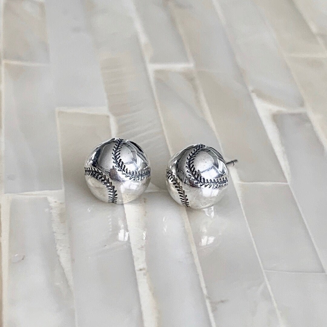 Softball Stud Earrings- Sterling Silver- Softball Player Jewelry ...