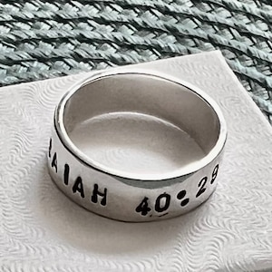 Bible Verse Ring Personalized Scripture Ring Gift for Him Gift for Her ...