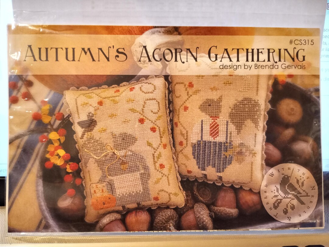 Autumn's Acorn Gathering Cross Stitch Pattern by With Thy Needle ...