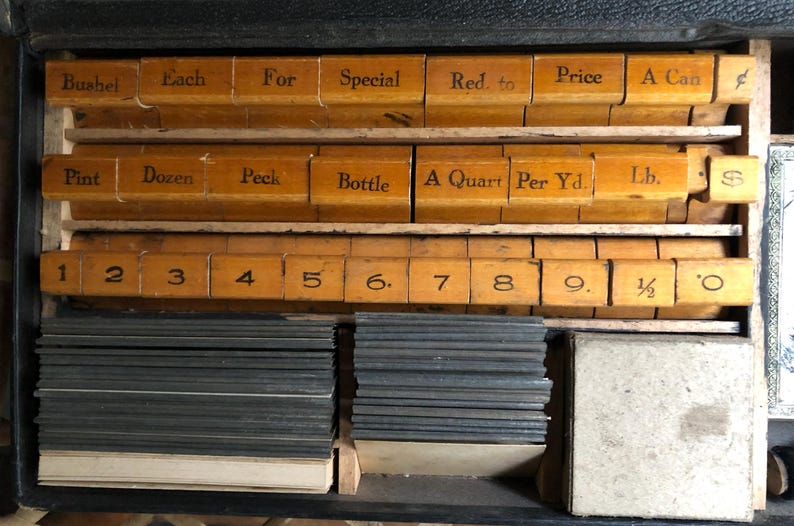 Antique Stamp Price Printing Set, Markit Printer, Ca 1900 - Etsy