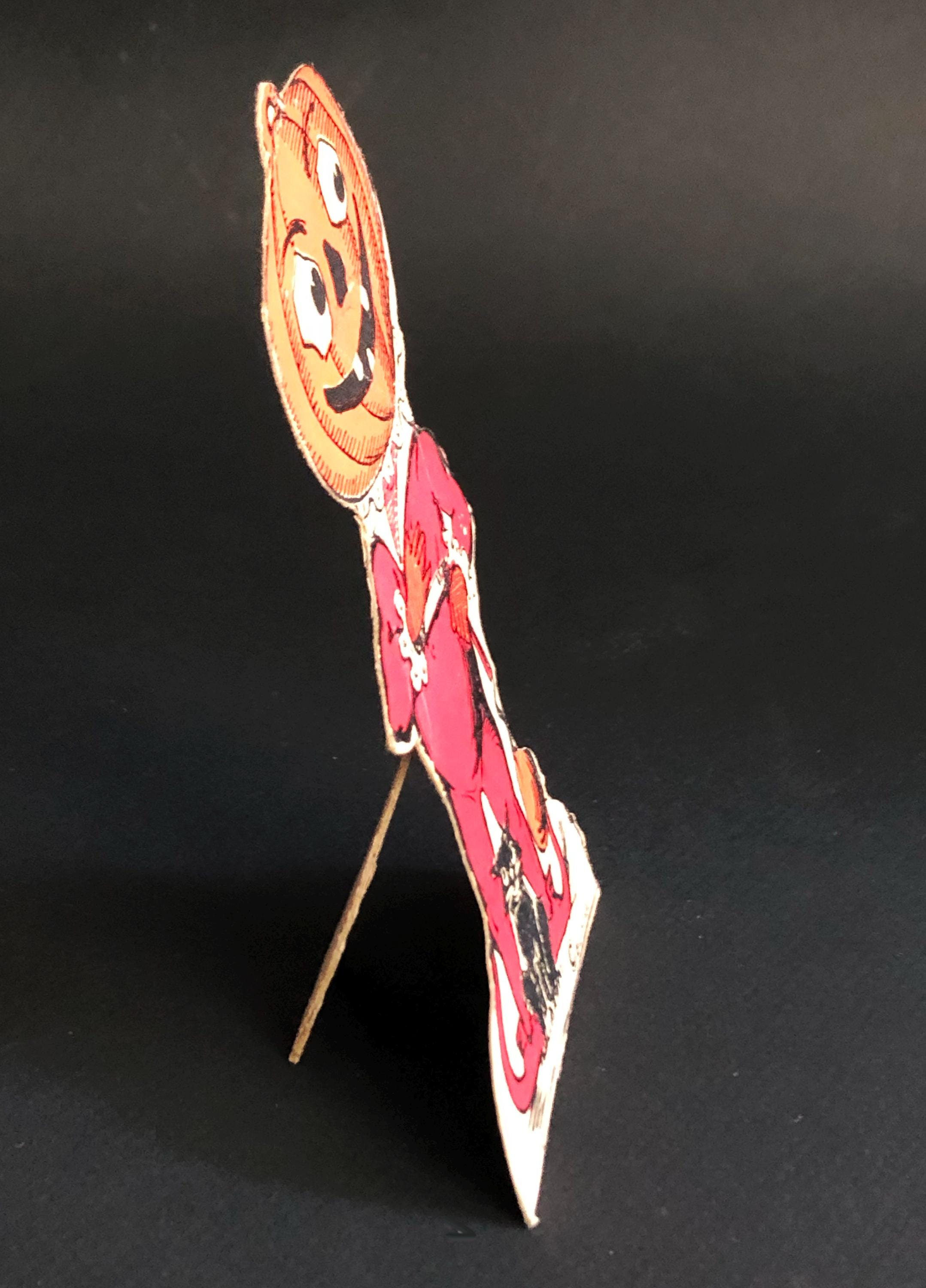 Beistle Marked OLD Original Halloween Stand-up JOL and Cat, 5.25" Fine ...