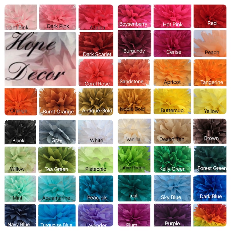Tissue Paper Pom Poms - Etsy