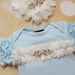 Baby Blue Ruffle Infant Girl Ruffle Romper Set Infant One Piece With ...