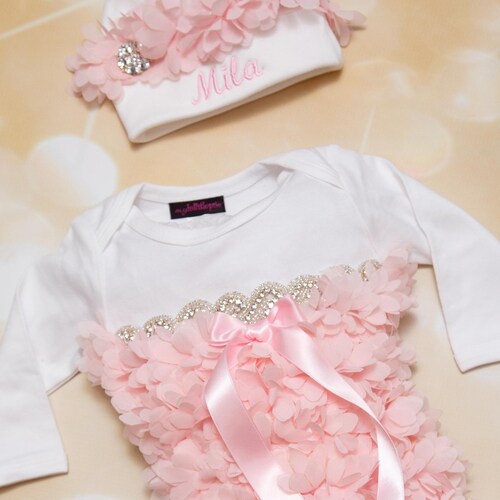 Infant Baby Layette White Cotton Baby Gown With Chiffon and - Etsy