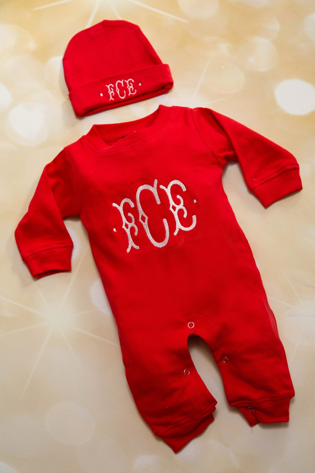 Baby Boy Personalized Red Baby Boy Romper Set Monogram - Etsy