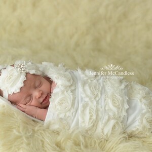 Baby Girl White Swaddle Blanket Newborn Swaddle Blanket White Receiving ...
