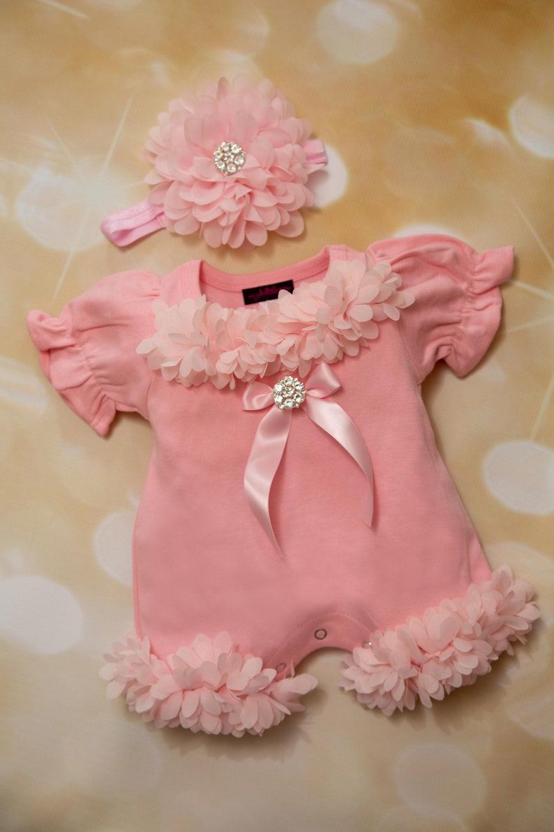 Baby Girl Pink Bubble Romper Baby Girl Romper Set Infant One - Etsy