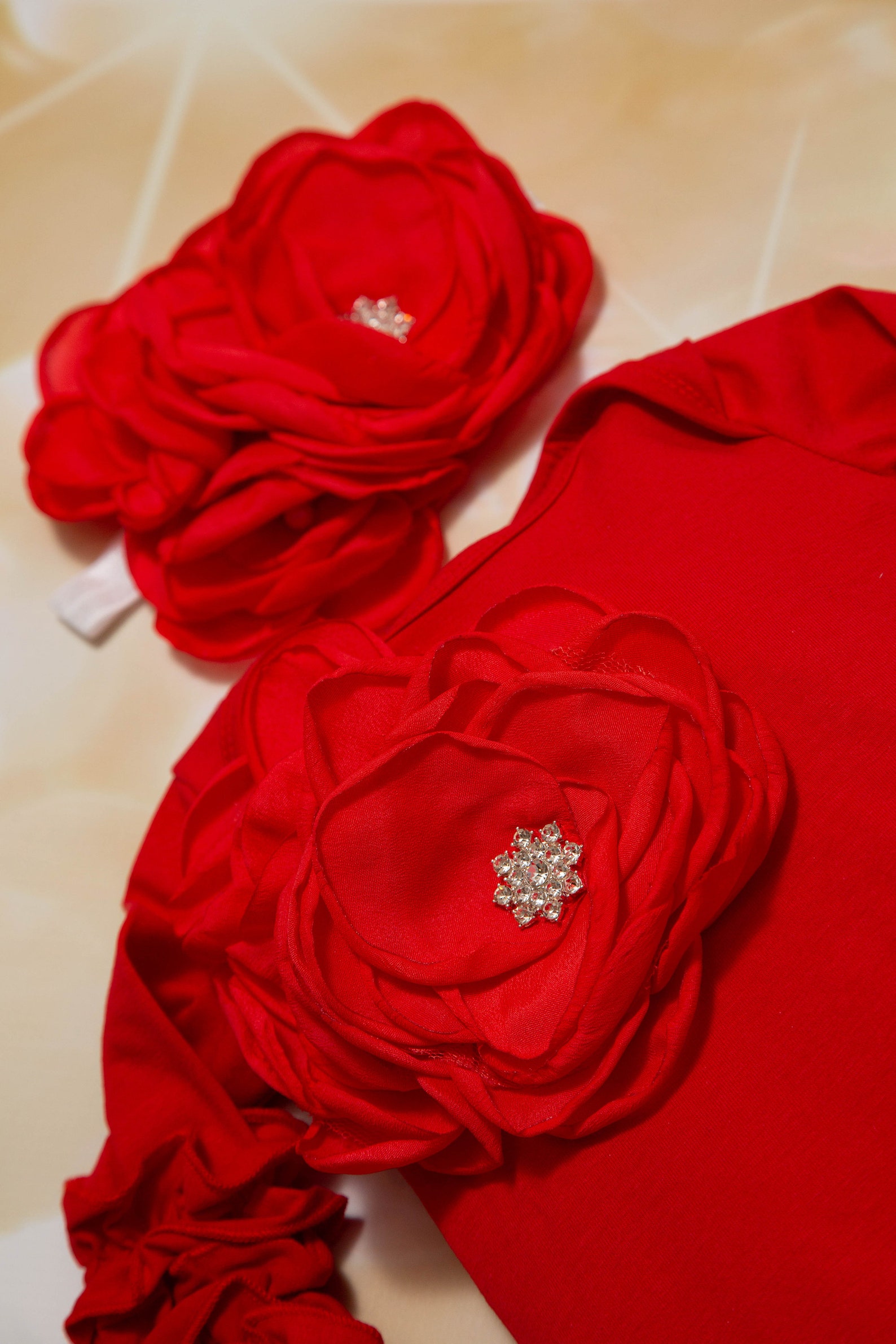 Baby Girl Red Romper Holiday Ruffle Red Infant Layette Cotton | Etsy