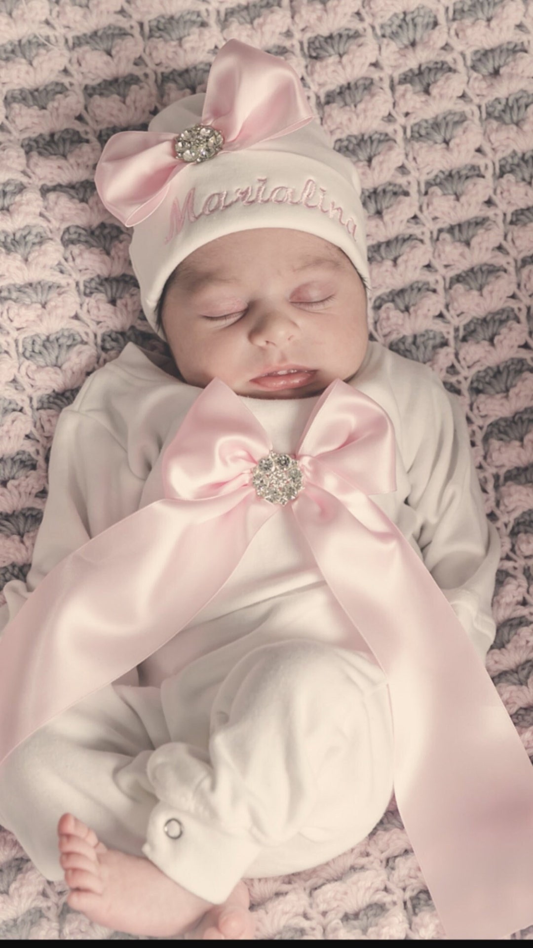 White Baby Girl Romper Set Personalized Infant One Piece With ...