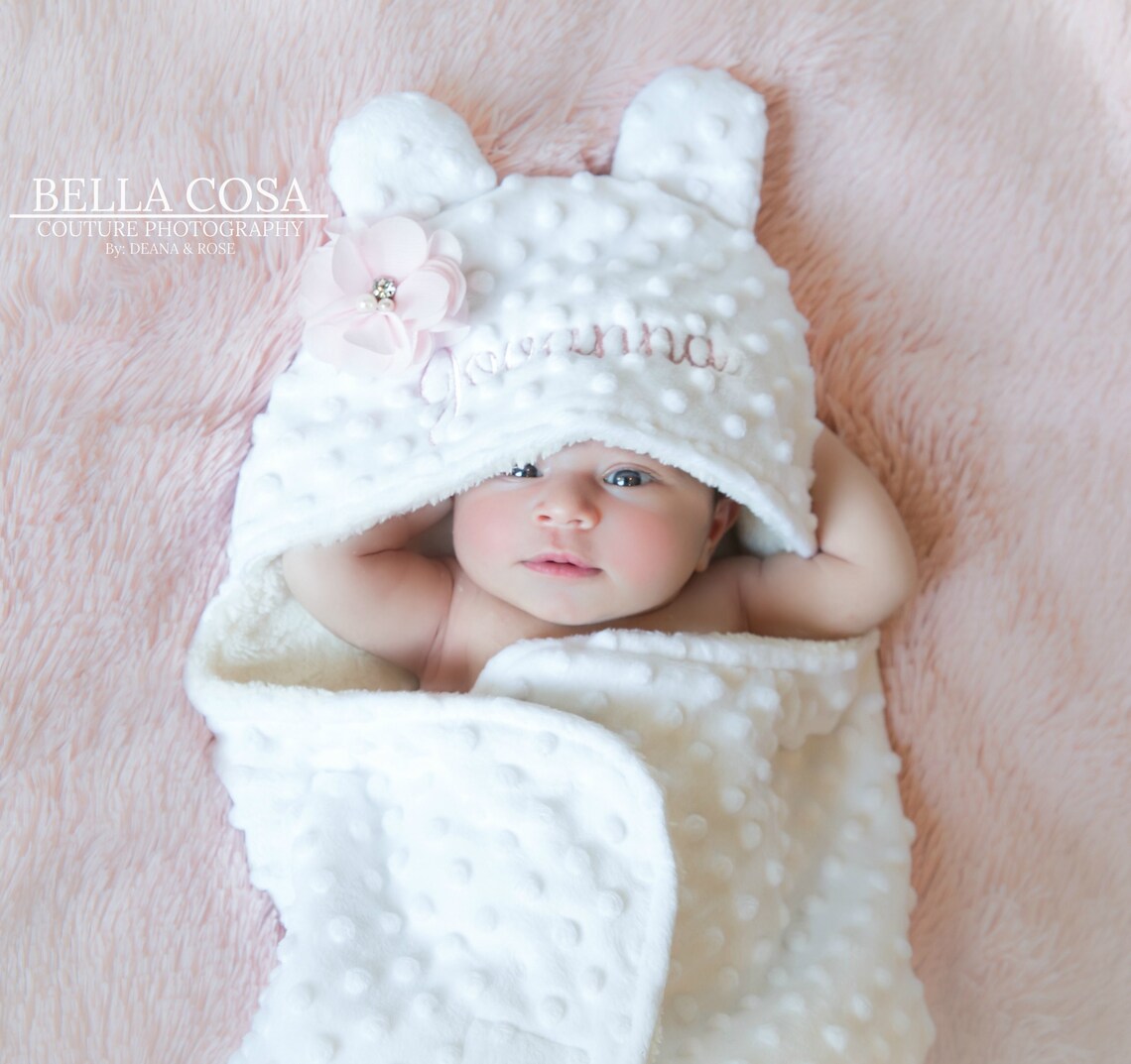 Baby Girl Personalized PINK Swaddle Blanket Pink Infant Minky Swaddle ...