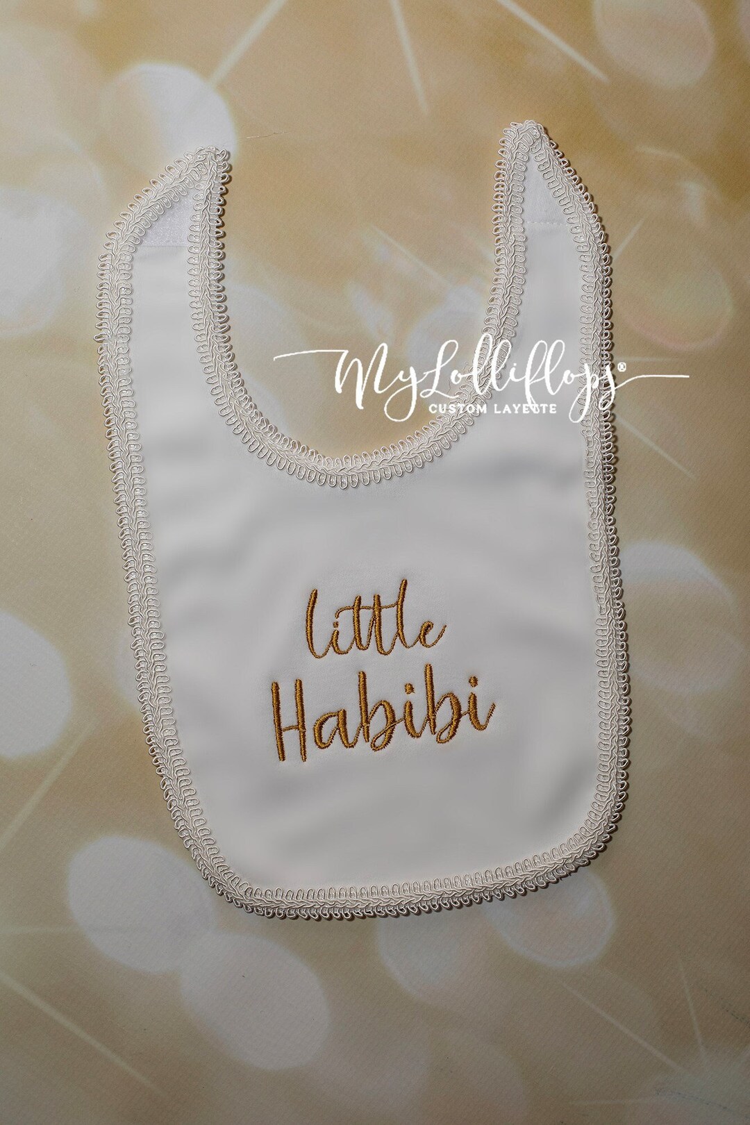 Baby Boy White Bib Little Habibi Embroidery White Baby Bib Little ...