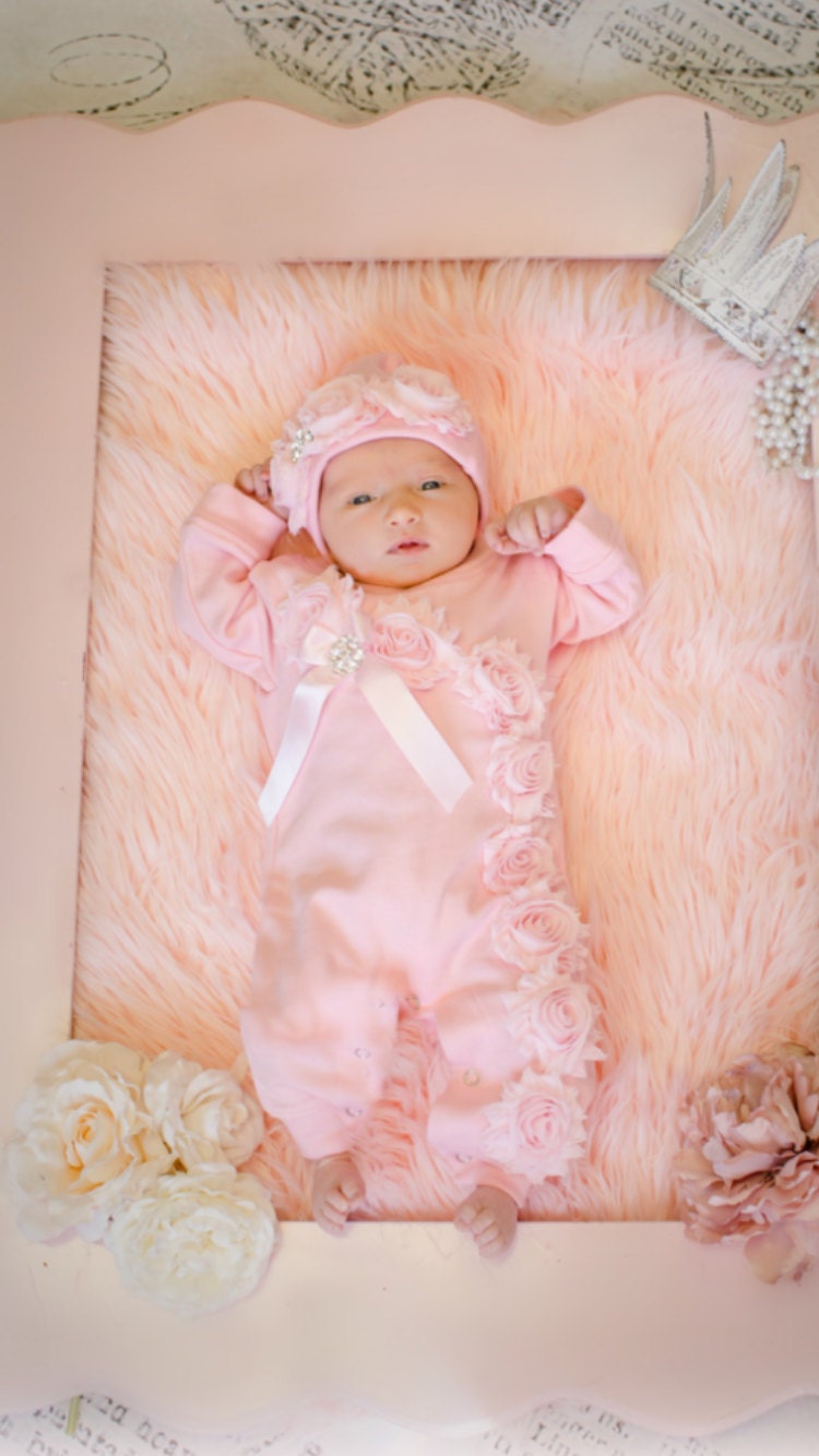 Baby Girl Pink Romper Baby Girl Romper Set Infant One Piece | Etsy
