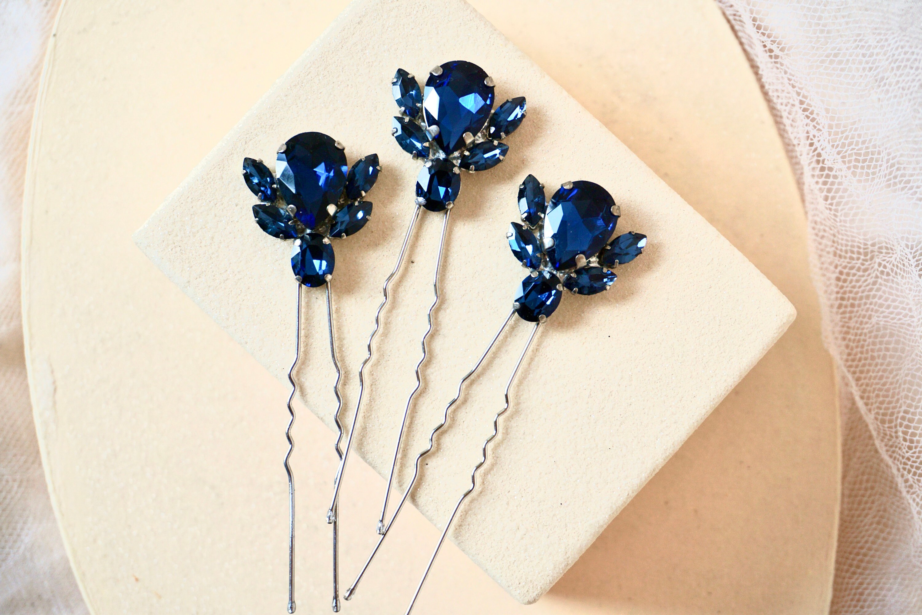 Rhinestone Hair Pin SetRhinestone Hair PieceBridal Hair | Etsy