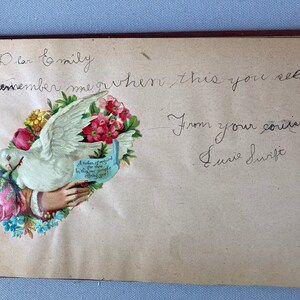 Antique Autograph Book, Late 1800's, Printed to Emily Overton on Her ...