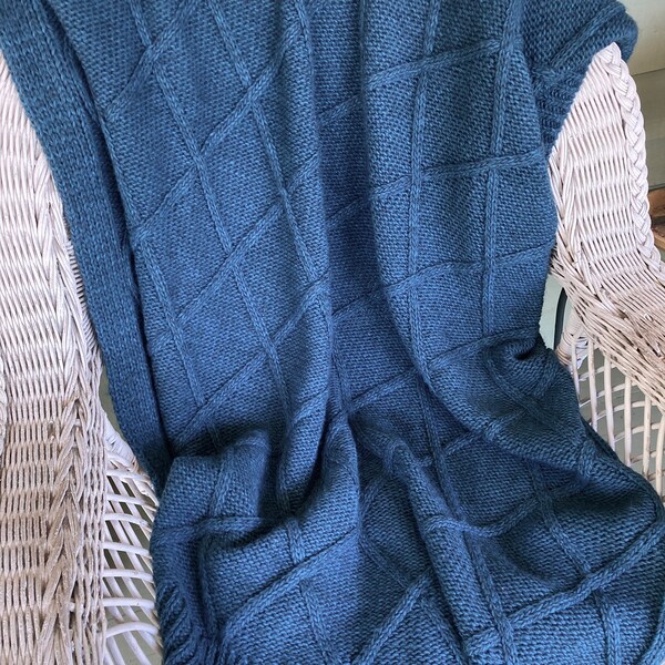 Blue Pattern Throw Blanket - Etsy