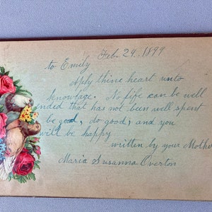 Antique Autograph Book, Late 1800's, Printed to Emily Overton on Her ...