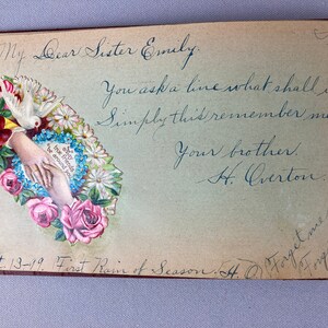 Antique Autograph Book, Late 1800's, Printed to Emily Overton on Her ...