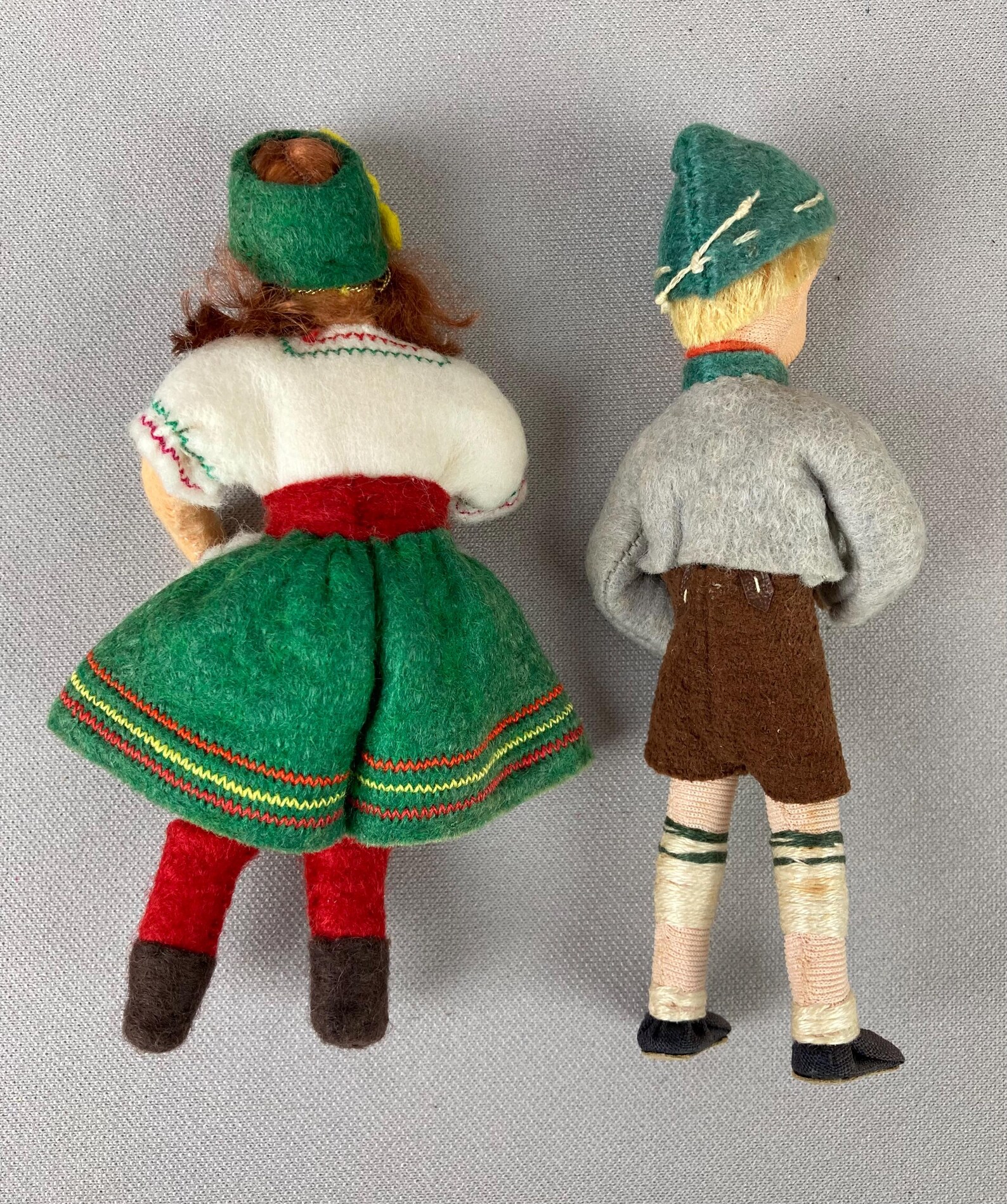 Vintage Cloth Dolls, Norwegian Girl and Boy, Erna Meyer, Folk Attire, 4 ...