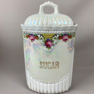 Antique Porcelain Canisters, Set of 5, Tea, Coffee, Sugar, Rice, Barley ...