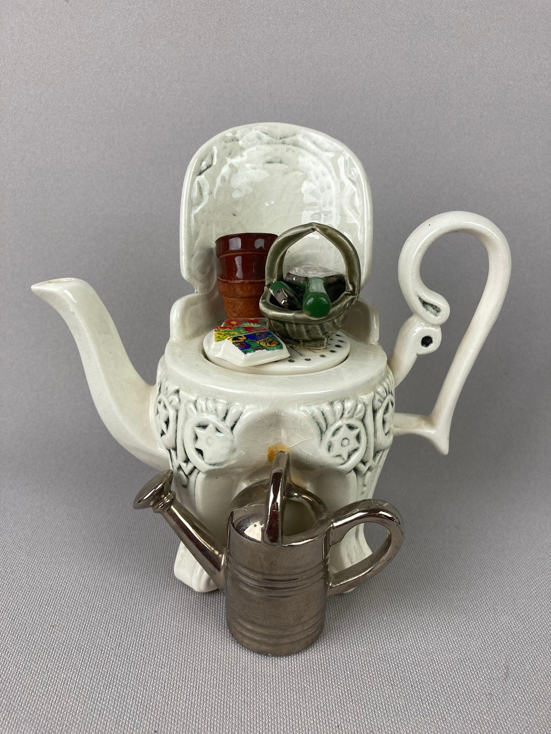 Vintage, Miniature Collectible Teapot, Garden Chair, by Richard ...