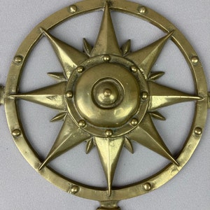 Vintage Solid Brass Wall Compass, Wall Decor, With Lovely Patina ...