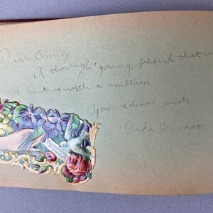 Antique Autograph Book, Late 1800's, Printed to Emily Overton on Her ...