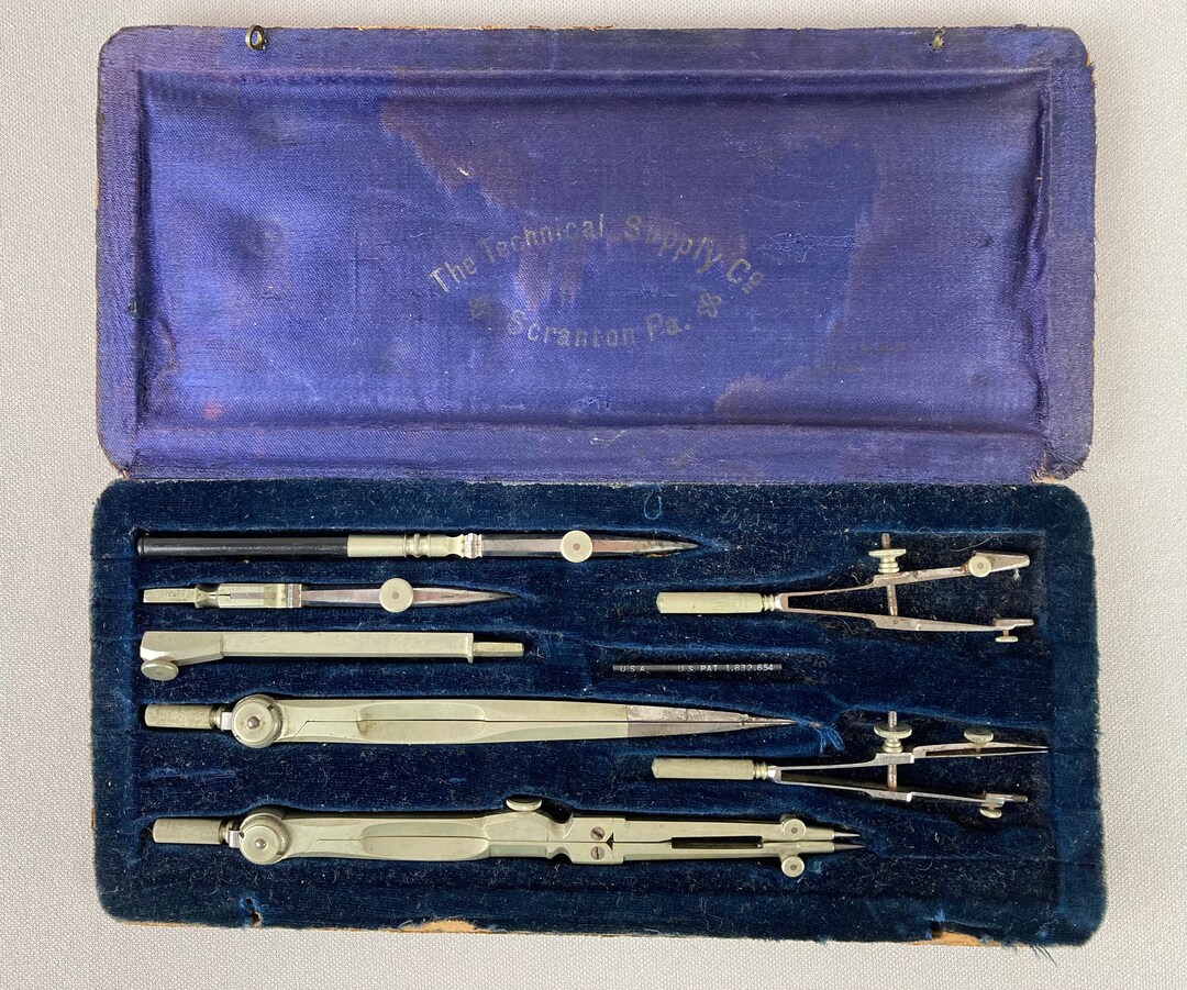 Antique Compass Set Divider Set Math Calculations 8 Pieces - Etsy