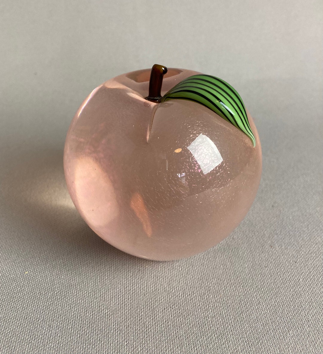 Vintage Orient and Flume Pink Apple, Iridescent Glass, Red , Brown and ...