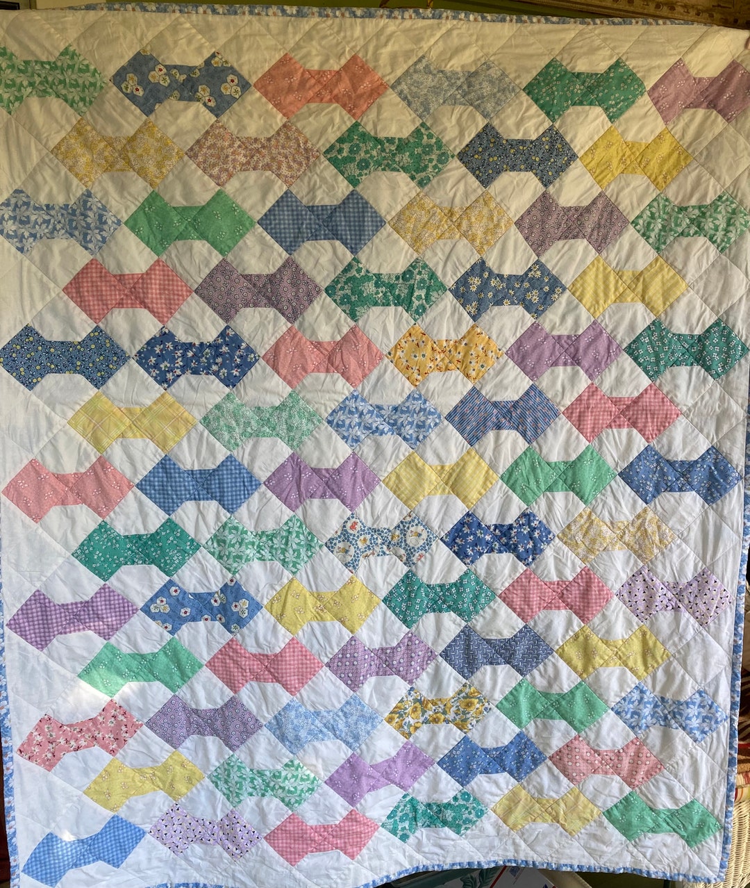 Vintage, Baby Quilt, Pieced Patchwork, Hand Made, One of a Kind,quilted ...