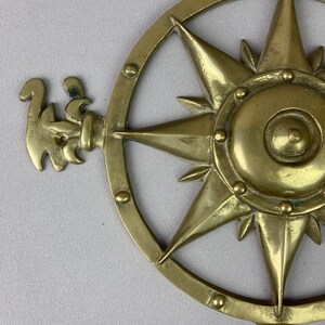 Vintage Solid Brass Wall Compass, Wall Decor, With Lovely Patina ...