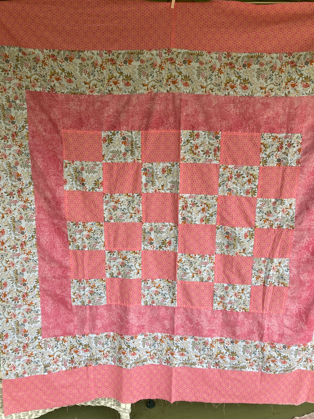 Vintage, Quilt Top, Unfinished Quilting Project, 100% Cotton Fabrics ...