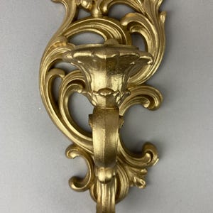Vintage Wall Sconces, Candle Holders, Shiny Gold Finish, Fancy ...