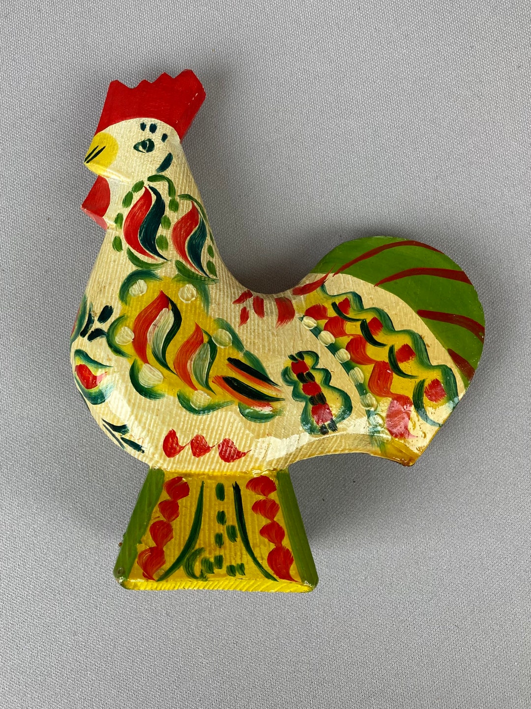Vintage Swedish Dala Rooster, Folk Art, Hand Carved, Hand Painted ...
