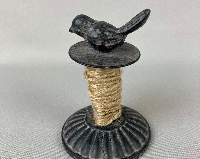 Vintage String Holder, Primitive Style, Cast Iron, With Little Bird ...