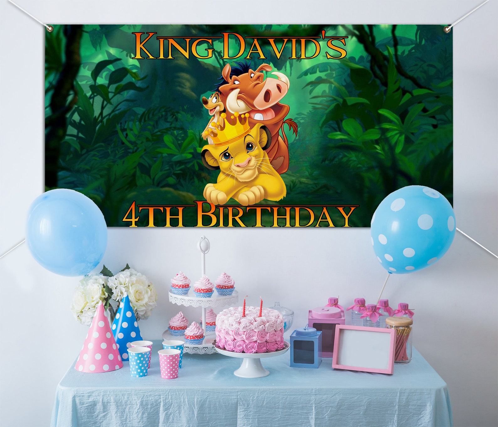 Lion King Birthday Backdrop Banner, Simba Backdrop Banner, Lion King ...