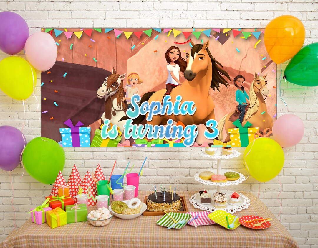 Spirit Birthday Backdrop, Spirit Birthday Party, Spirit Untamed Party ...