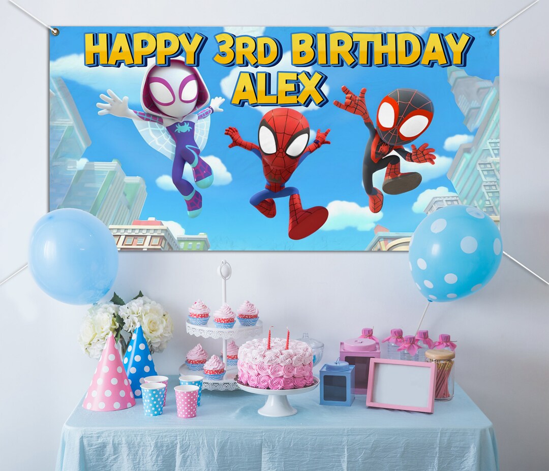 Spidey and His Amazing Friends Birthday Banner, Spidey Personalized ...