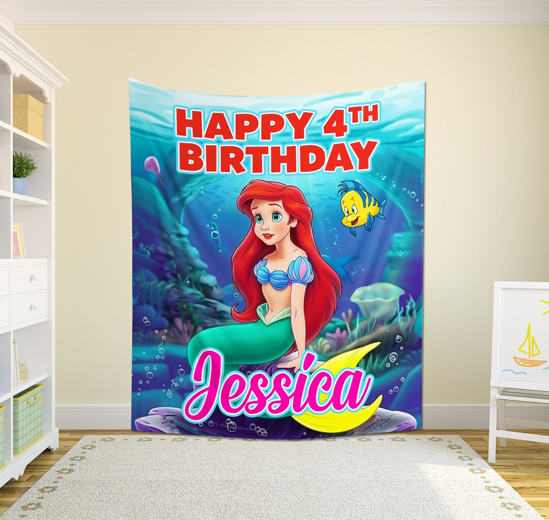 Ariel Birthday Party, Mermaid Birthday Banner, Mermaid Banner, Under ...
