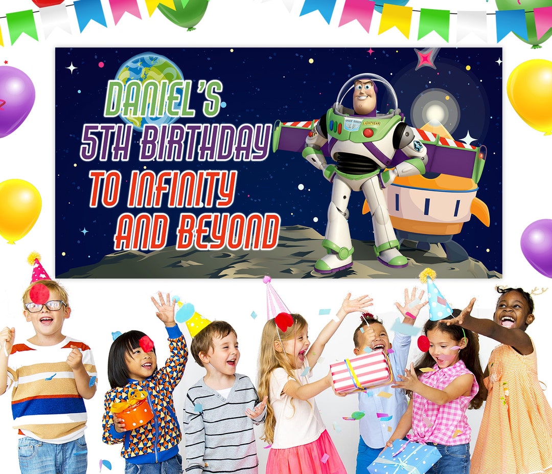 Buzz Lightyear Party Birthday Banner, Buzz Lightyear Birthday Backdrop ...