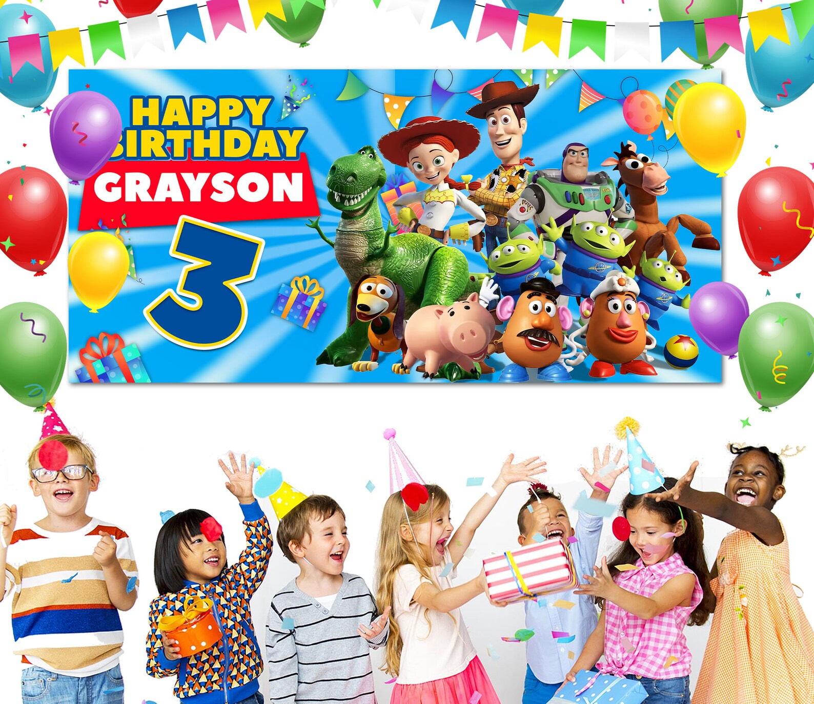 Toy Story Birthday Backdrop/toy Story Birthday Banner/custom Toy Story ...